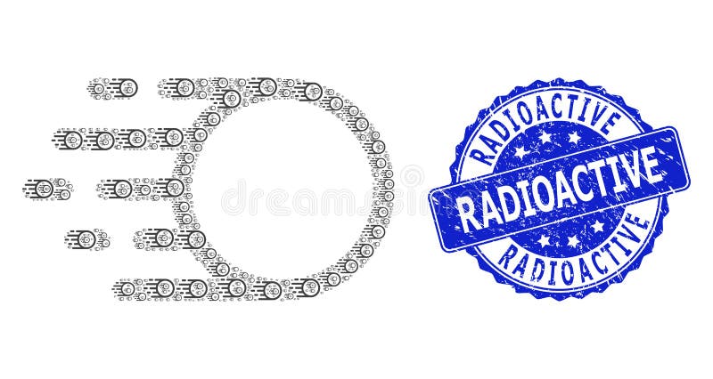 Rubber Radioactive Round Stamp and Recursion Light Motion Icon ...