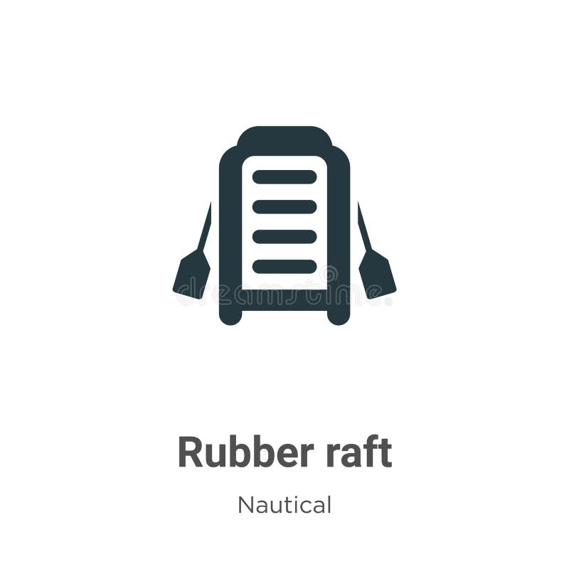 Rubber Raft Vector Icon on White Background. Flat Vector Rubber Raft ...