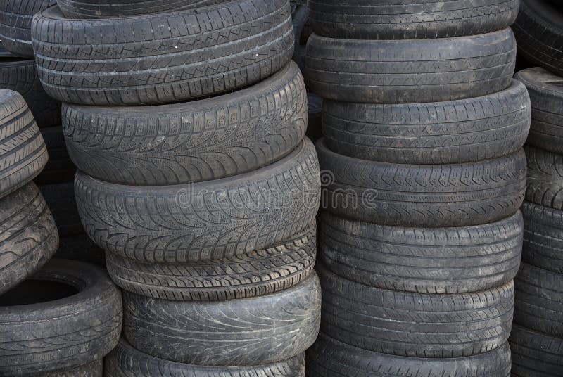 Tires Heap Recycling Dump Waste Old Rubber Automobile Waste Stock Image ...