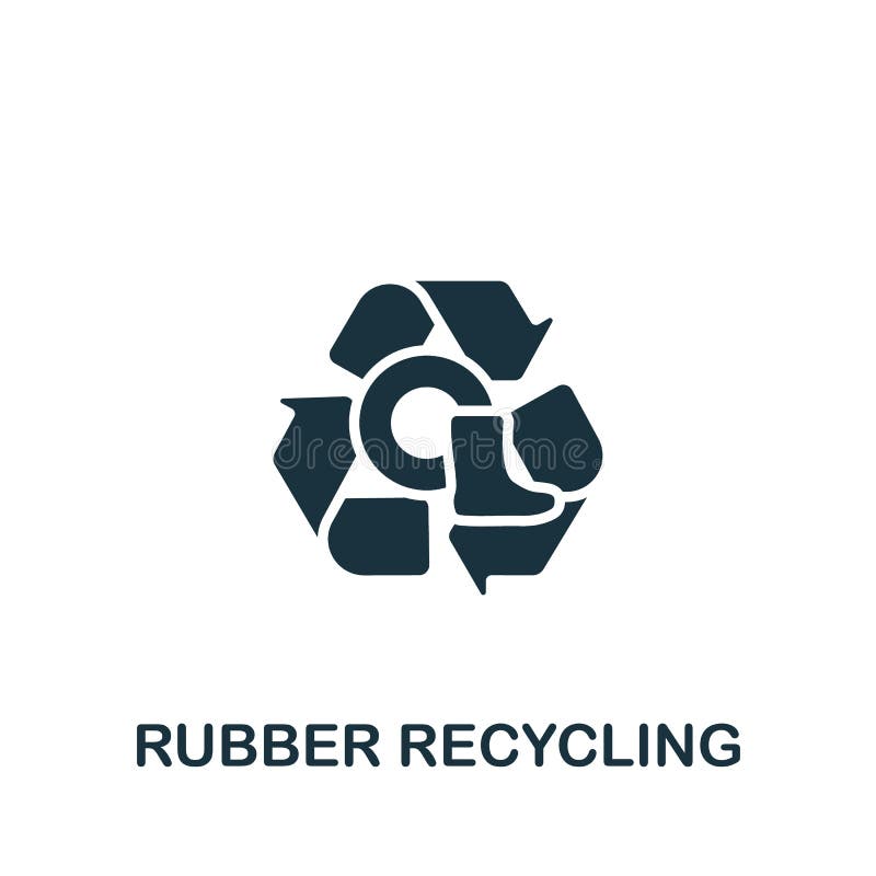 Rubber Recycling Icon. Monochrome Simple Icon for Templates, Web Design ...