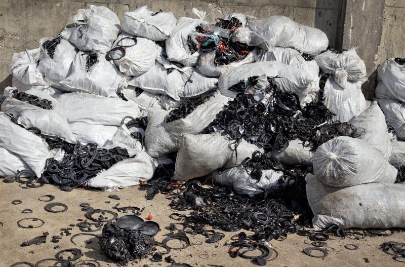 Rubber for recycling stock image. Image of dump, closeup - 39583039