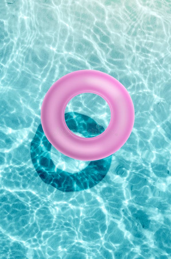 Rubber Ring in the Swimming Pool Sunny Day Stock Photo - Image of pink ...