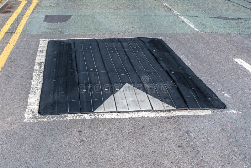 Rubber Road Bumps, Humps in the Middle of the Road Stock Image - Image ...