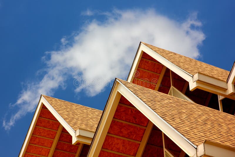 Rubber Roof Tiles on Steel Structure Triangle Shape Pattern Against ...