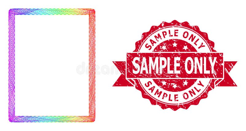 Rubber Sample only Stamp and Multicolored Hatched Empty Page Stock ...