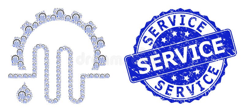 Rubber Service Round Seal Stamp and Recursion Water Supply Service Icon ... Rubber Service Round Seal Stamp and Recursion Water Supply Service Icon ...