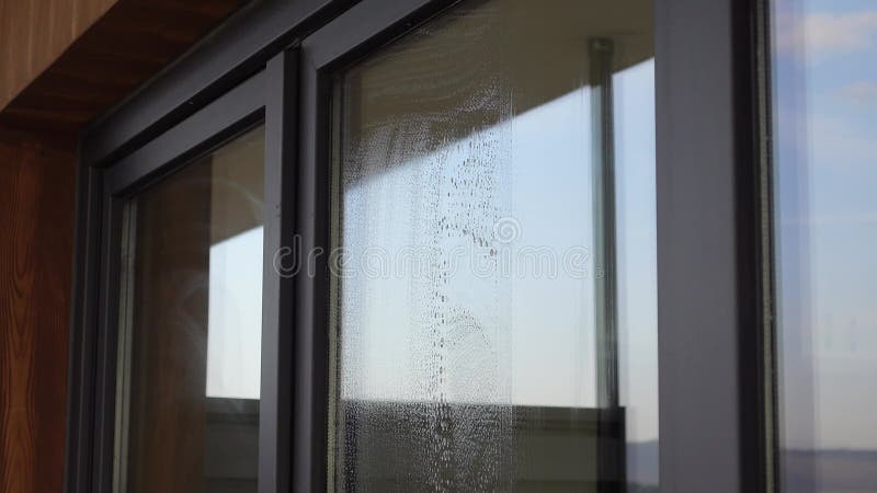 Rubber Squeegee Cleans a Soaped Window. Stock Video - Video of hygiene ...