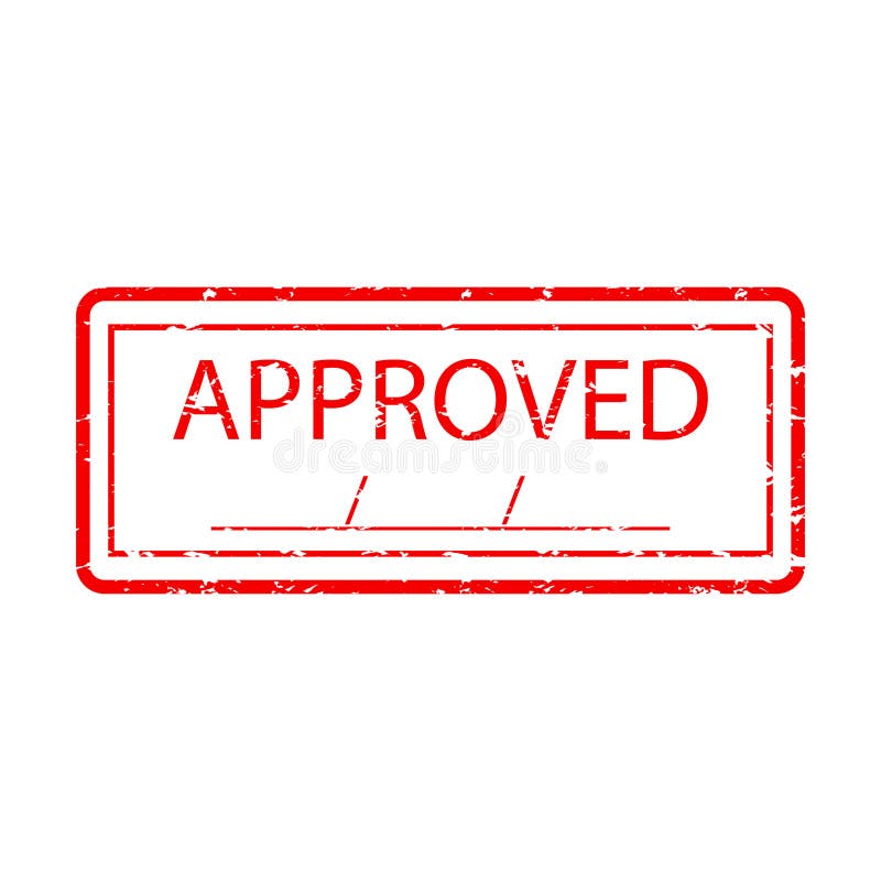 Rubber Stamp Approved with Place for Date Stock Vector - Illustration ...