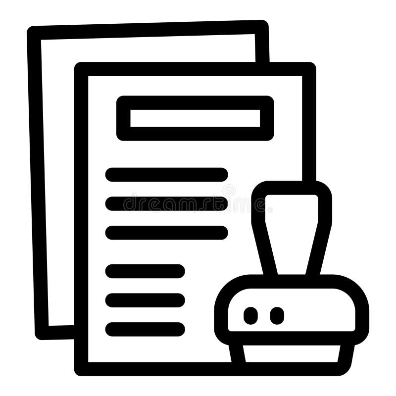 Rubber Stamp Approving Official Documents Icon Stock Vector ...