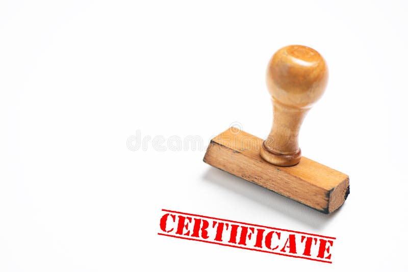 Rubber Stamp with Certificate Sign on White Background Stock Image ...