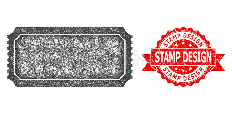 Rubber Stamp Design Stamp and Network Ticket Template Icon Stock Vector ...