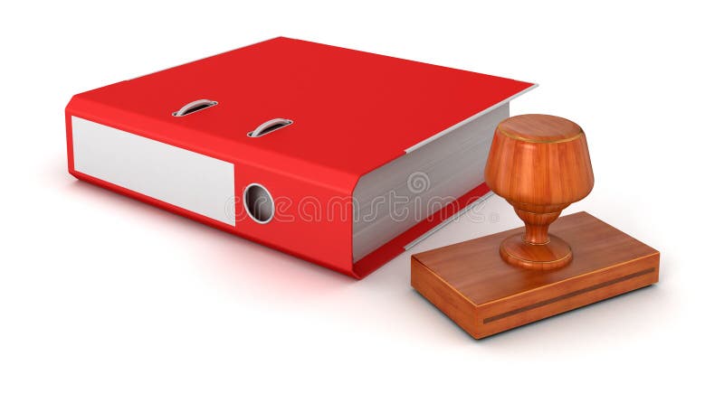 Rubber Stamp and Document stock illustration. Illustration of computer ...