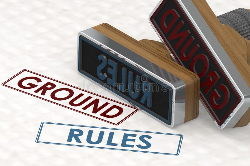 Ground Rules with Magnifying Glass on White Stock Illustration ...