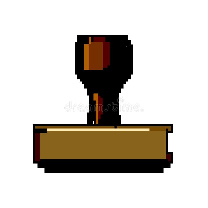 Rubber Stamp Handle Game Pixel Art Vector Illustration Stock Vector ...