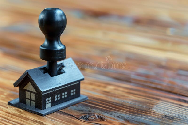 Rubber Stamp with House Image for Real Estate Documents Stock Photo ...