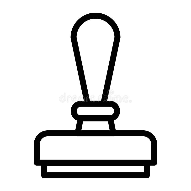 Rubber Stamp Icon Design in Filled and Outlined Style Stock Vector - Illustration of ...