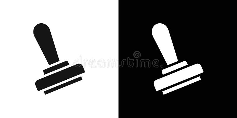 Rubber Stamp Icon Flat Vector Set Outline Stock Vector - Illustration ...