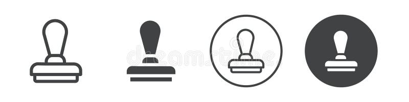 Rubber Stamp Icon Vector Logo Outline Stock Vector - Illustration of ...