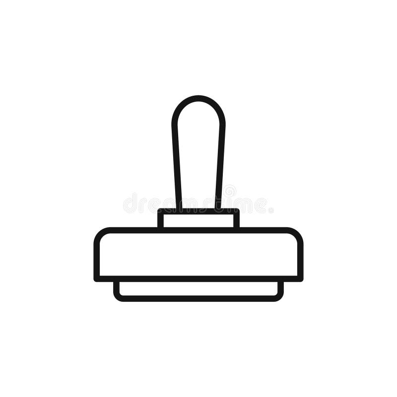 Rubber Stamp Logo Sign Vector Outline Stock Vector - Illustration of ...