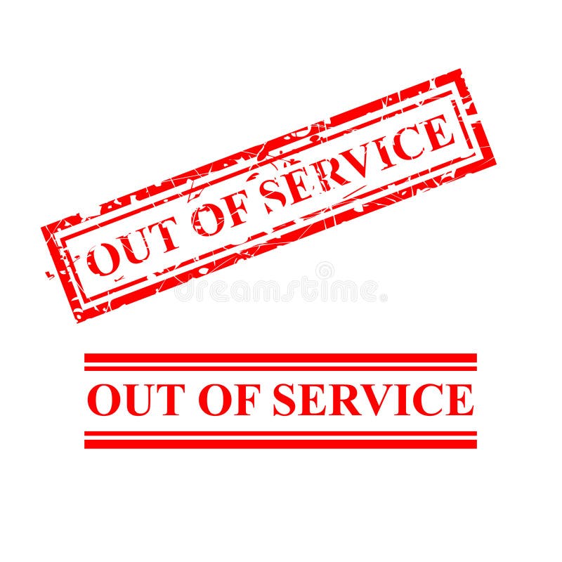 Out of Service, 2 Style Streak Red Rubber Stamp, at Transparent Effect ...