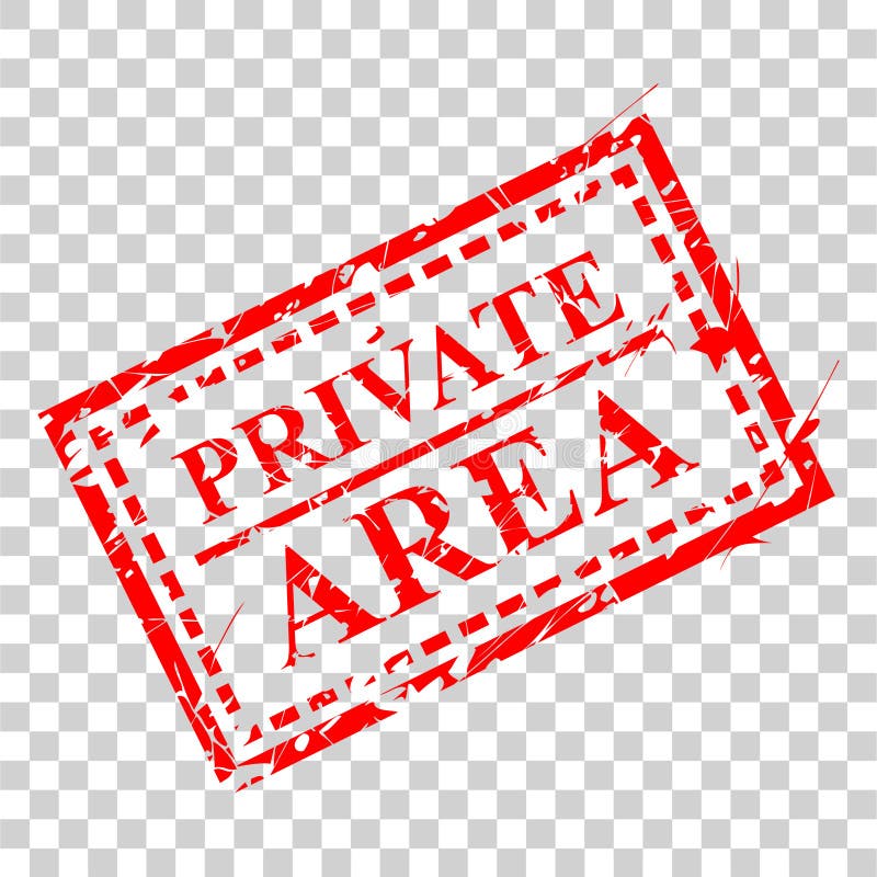 Simple Vector Red Rectangle Rubber Stamp, Private Area, at Transparent ...
