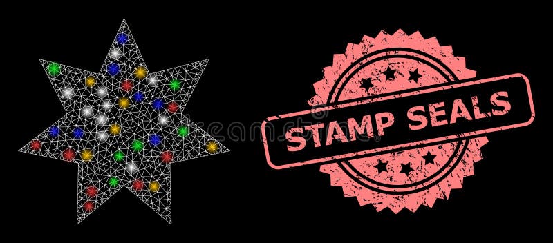 Rubber Stamp Seals Stamp Seal and Network Eight Corner Star with ...