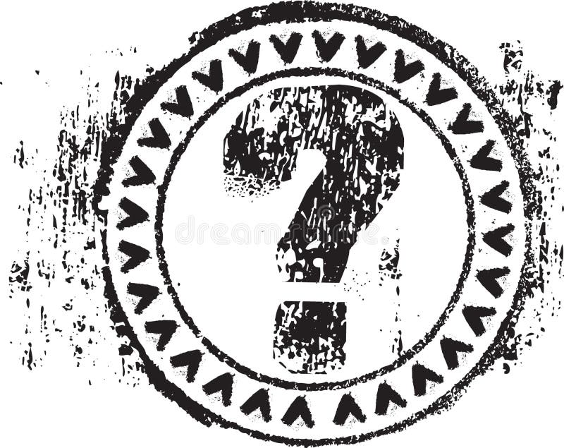 Rubber Stamp Shape with the Symbol Question Mark Stock Vector ...
