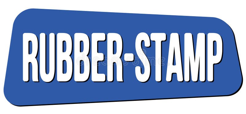 RUBBER-STAMP Text on Blue Trapeze Stamp Sign Stock Illustration ...