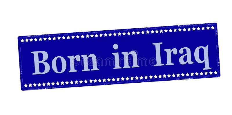 Stamp with Text Born in Iraq Stock Illustration - Illustration of ...