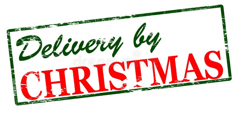 Delivery by Christmas stock illustration. Illustration of stamp - 92047772