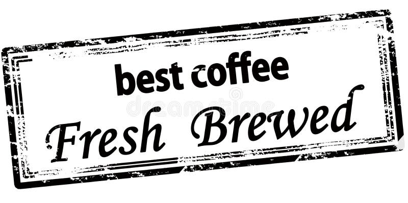 Stamp with Text Fresh Brewed Stock Illustration - Illustration of ...
