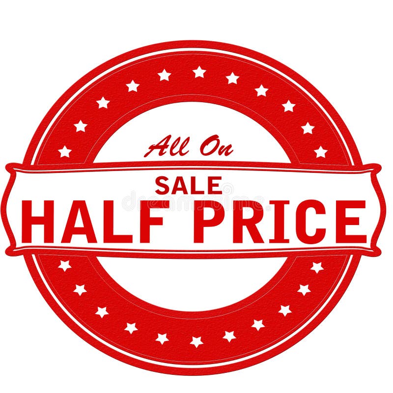 Half price stock illustration. Illustration of round - 108955969