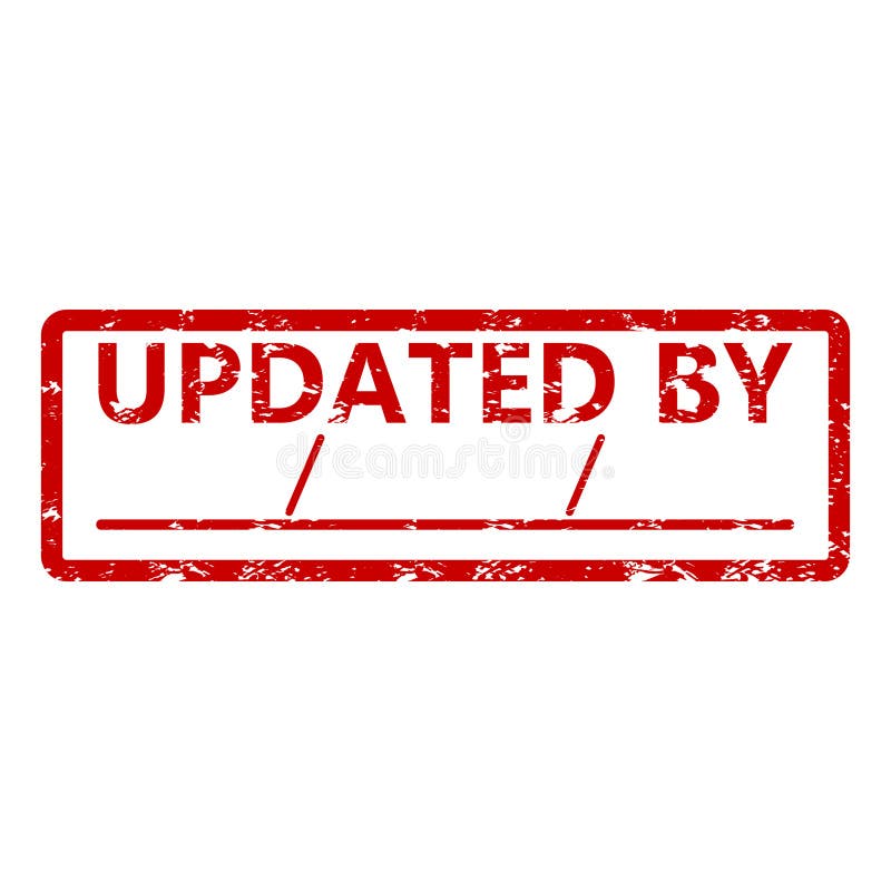 Rubber Stamp Updated by with Place for Date Stock Vector - Illustration ...