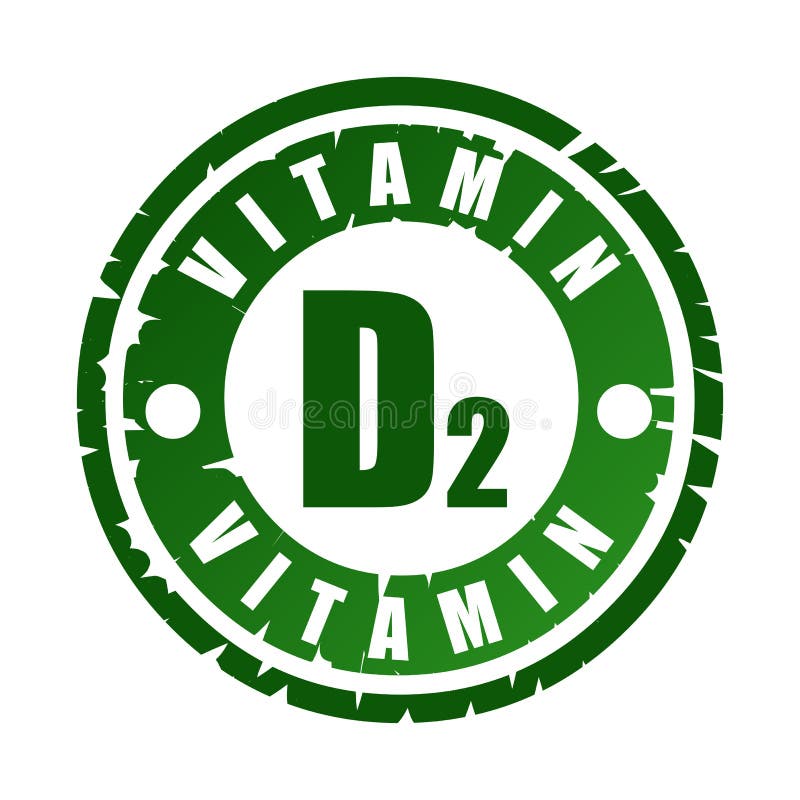 Rubber Stamp with Vitamin D2 Stock Illustration - Illustration of label ...