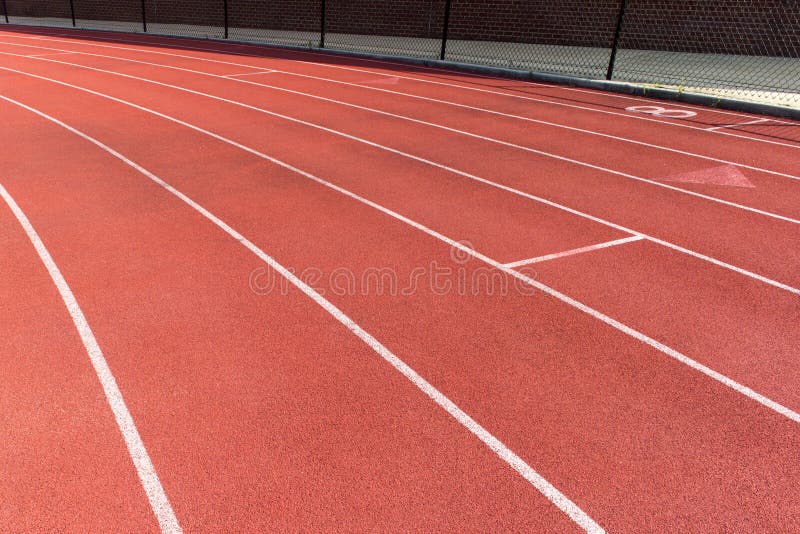 Rubber Standard of Athletics Stadium Running Track Stock Image - Image ...