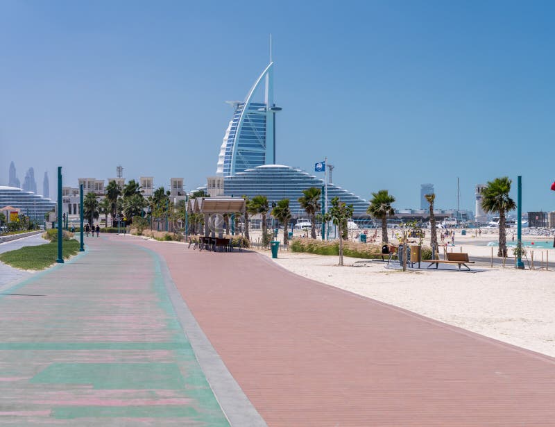 Rubber Surface of Running Track Alongside Dubai Beach Editorial Image ...