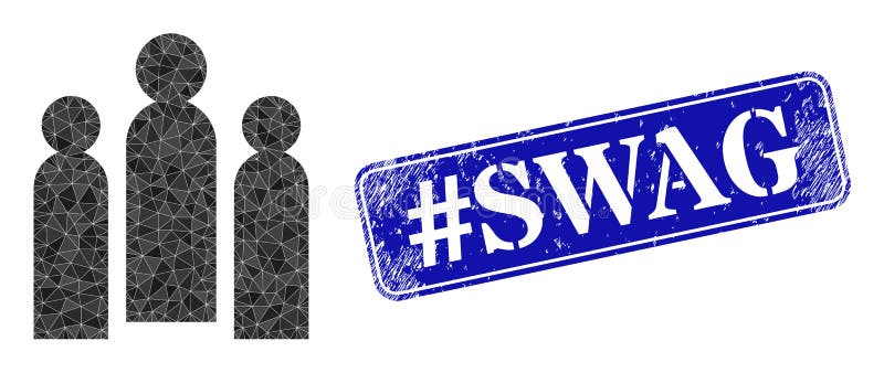 Rubber Tag Swag Watermark with Crowd Triangle Filled Icon Stock Vector ...