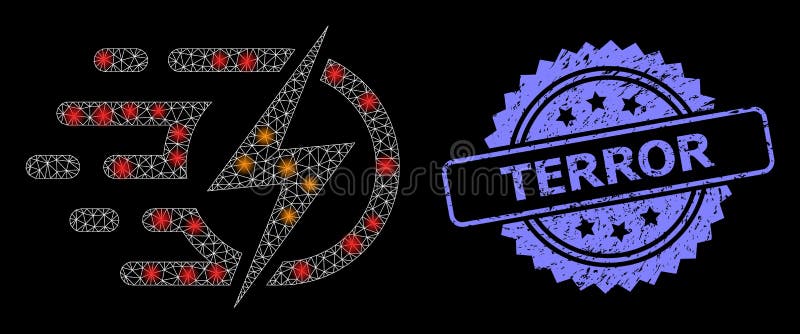 Rubber Terror Stamp and Bright Web Mesh Electric Voltage with Light ...