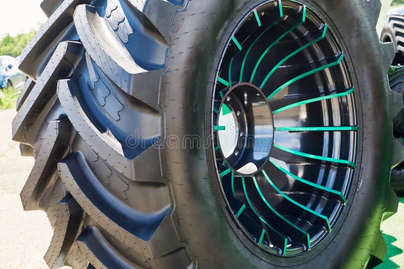 Rubber Tire Black and Cast Diskfor Tractor Agriculture Stock Photo ...