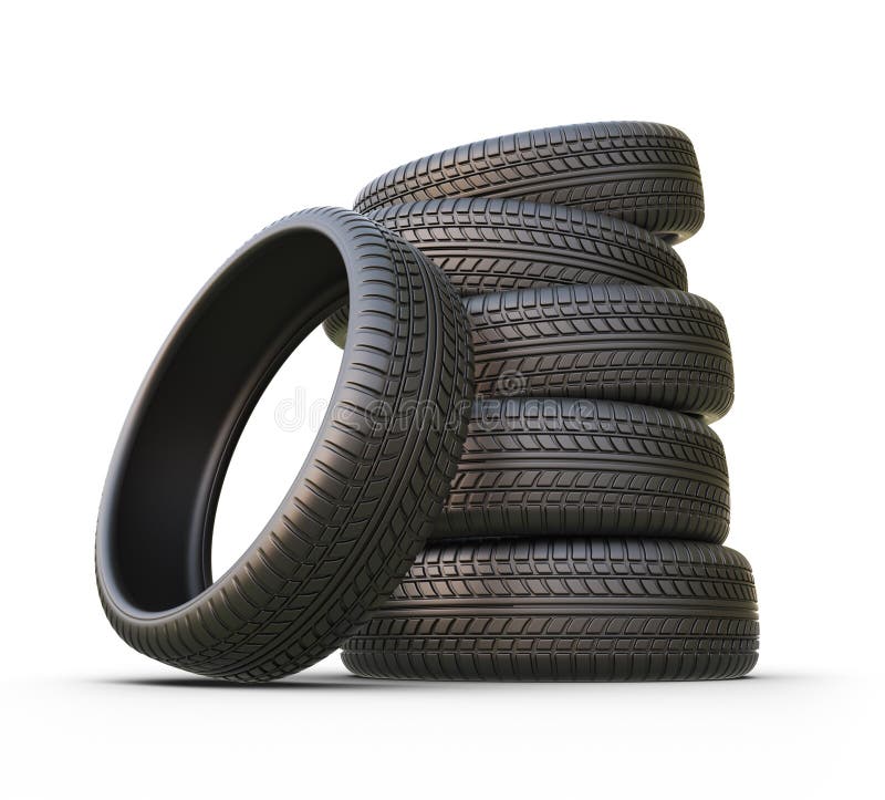 Rubber Tire or Tyre. 3D Icon Isolated Stock Illustration - Illustration ...