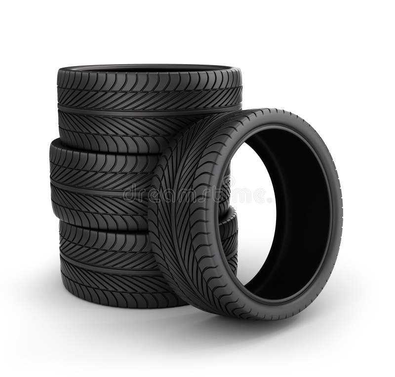 Rubber Tire. Wheel 3D, Icon Stock Illustration - Illustration of group ...