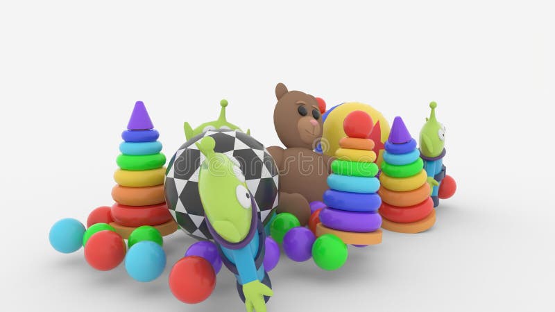 Rubber Toy Fall on White Background Stock Illustration - Illustration ...