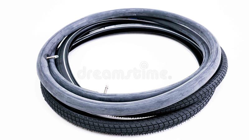 Rubber Tubes and Bicycle Wheel Tires Stock Photo - Image of hand ...