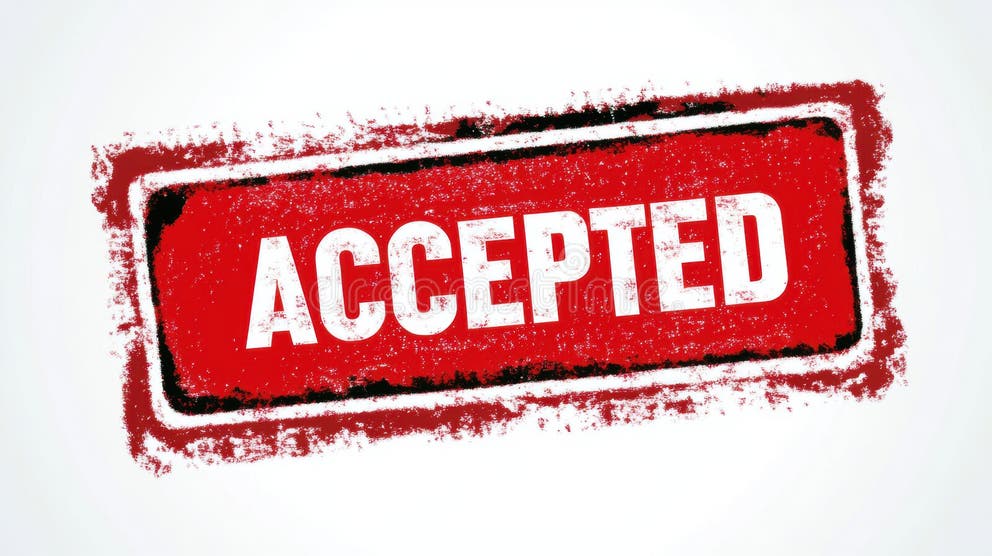 Rubber Word Stamp Accepted Printed Red Stock Illustration ...