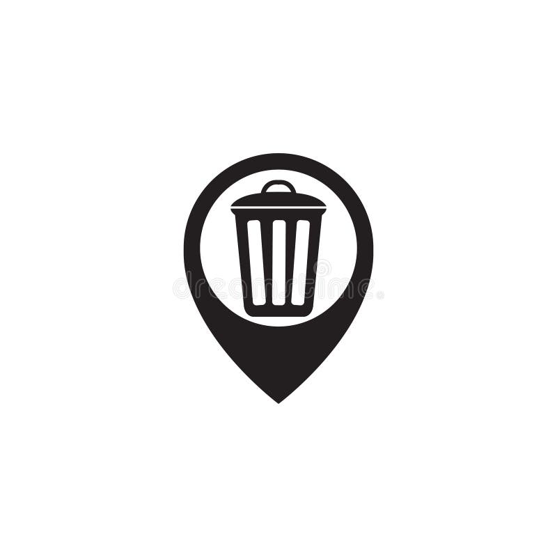 Rubbish Bin Dump with Pin Map Location Logo Symbol Icon Vector Graphic ...