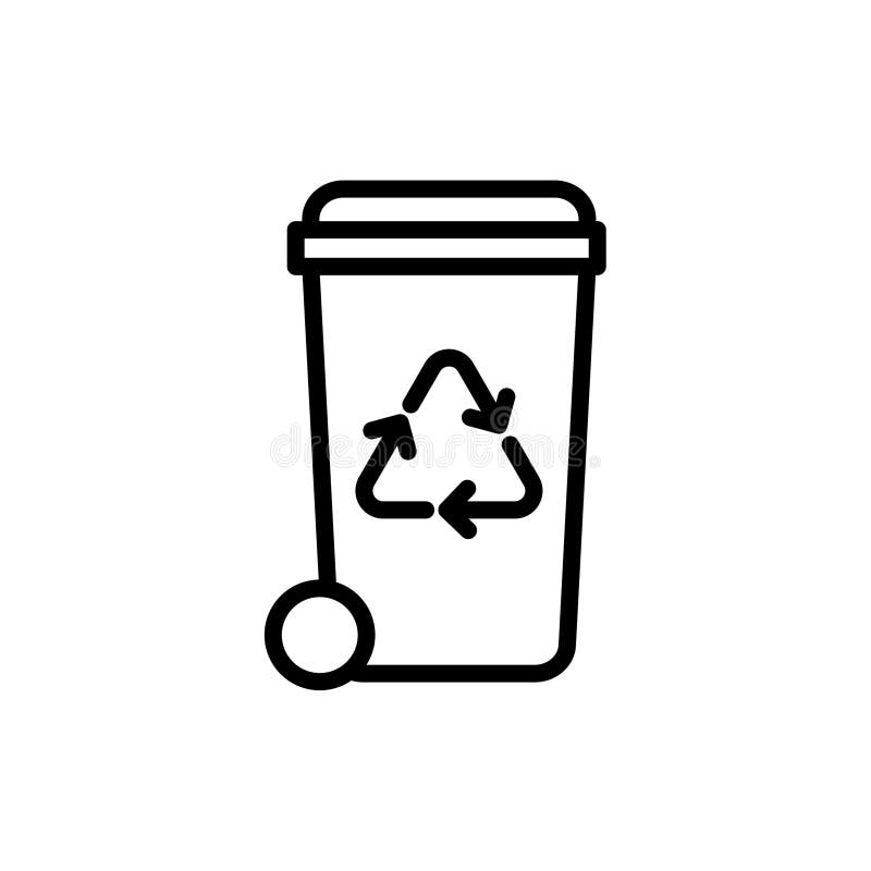 Rubbish Bin Outline Icon. Zero Waste Symbol Stock Vector - Illustration ...