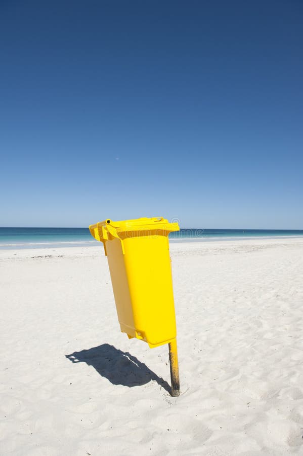 Rubbish Bin on Tropical Beach Stock Photo - Image of summer, paradise ...
