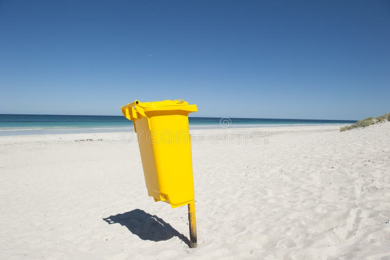 Rubbish Bin On Tropical Beach Stock Images - Image: 22464584