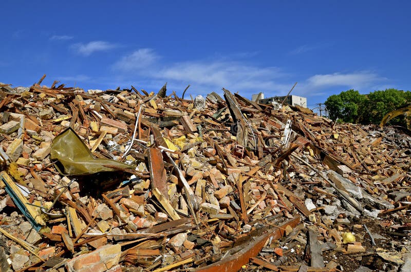Rubbish from a Building Under Demolition Stock Image - Image of ...