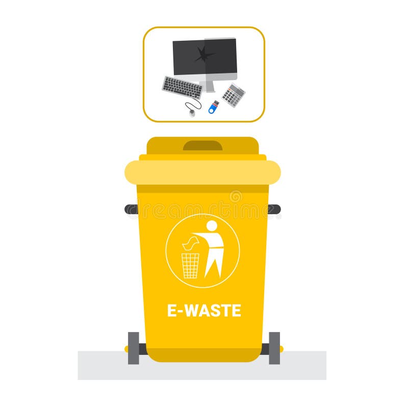 Rubbish Container for E-waste Icon Recycle Sorting Garbage Concept Logo ...